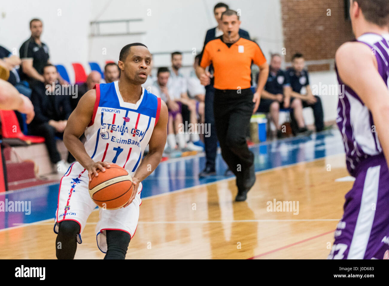 April 11, 2017: Morris Curry #7 of Steaua CSM EximBank Bucharest during ...