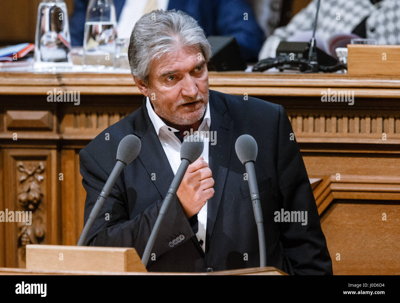 Hamburg, Germany. 12th Apr, 2017. Arno Muenster (SPD), a member of ...