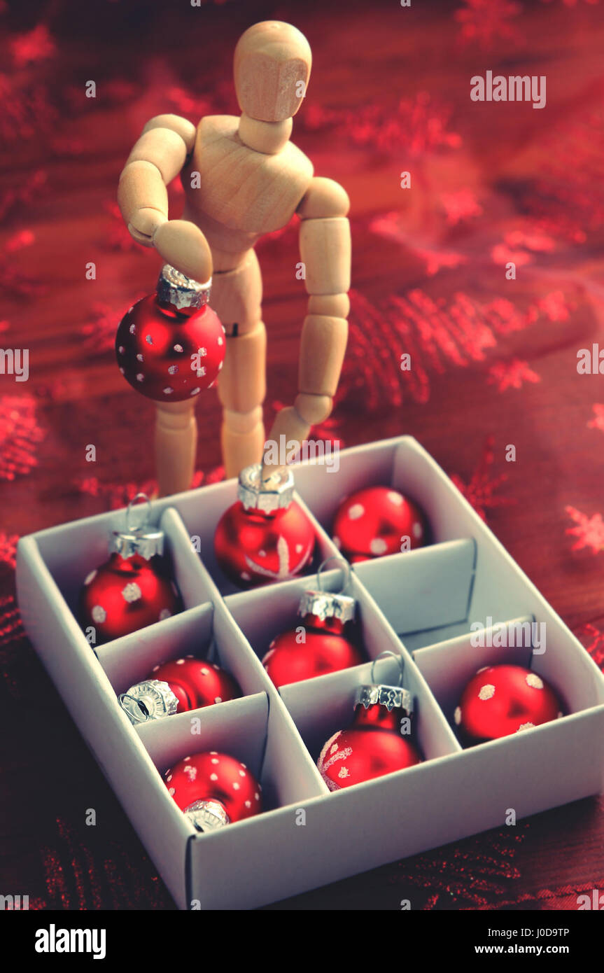 Wooden doll christmas ball hi-res stock photography and images - Alamy