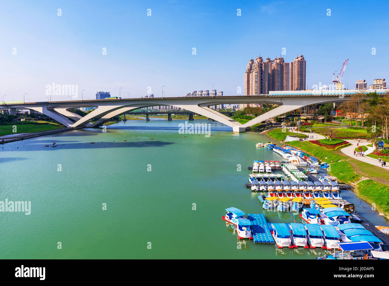View of Bitan riverside park in Taipei Stock Photo - Alamy