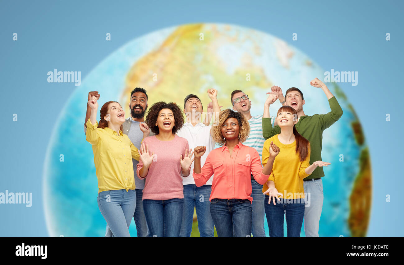 international group of happy smiling people Stock Photo - Alamy