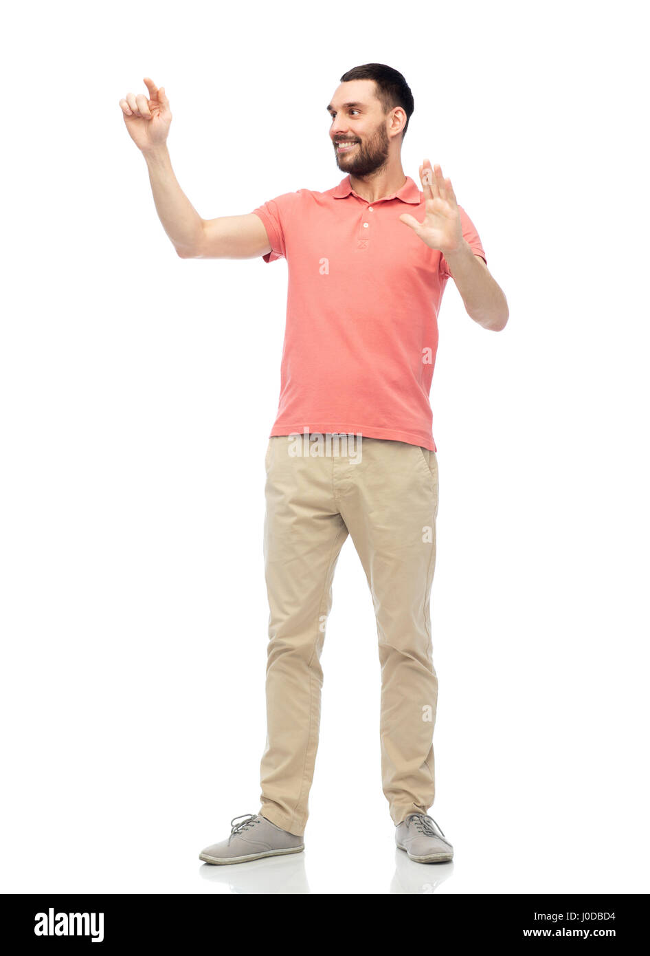 Man touching Cut Out Stock Images & Pictures - Alamy