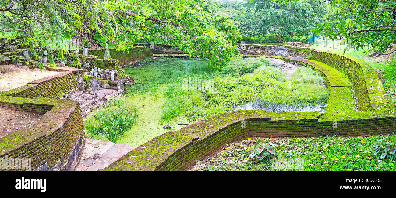 The sluice and water tank in Deepa Garden with the ancient ruins on the ...