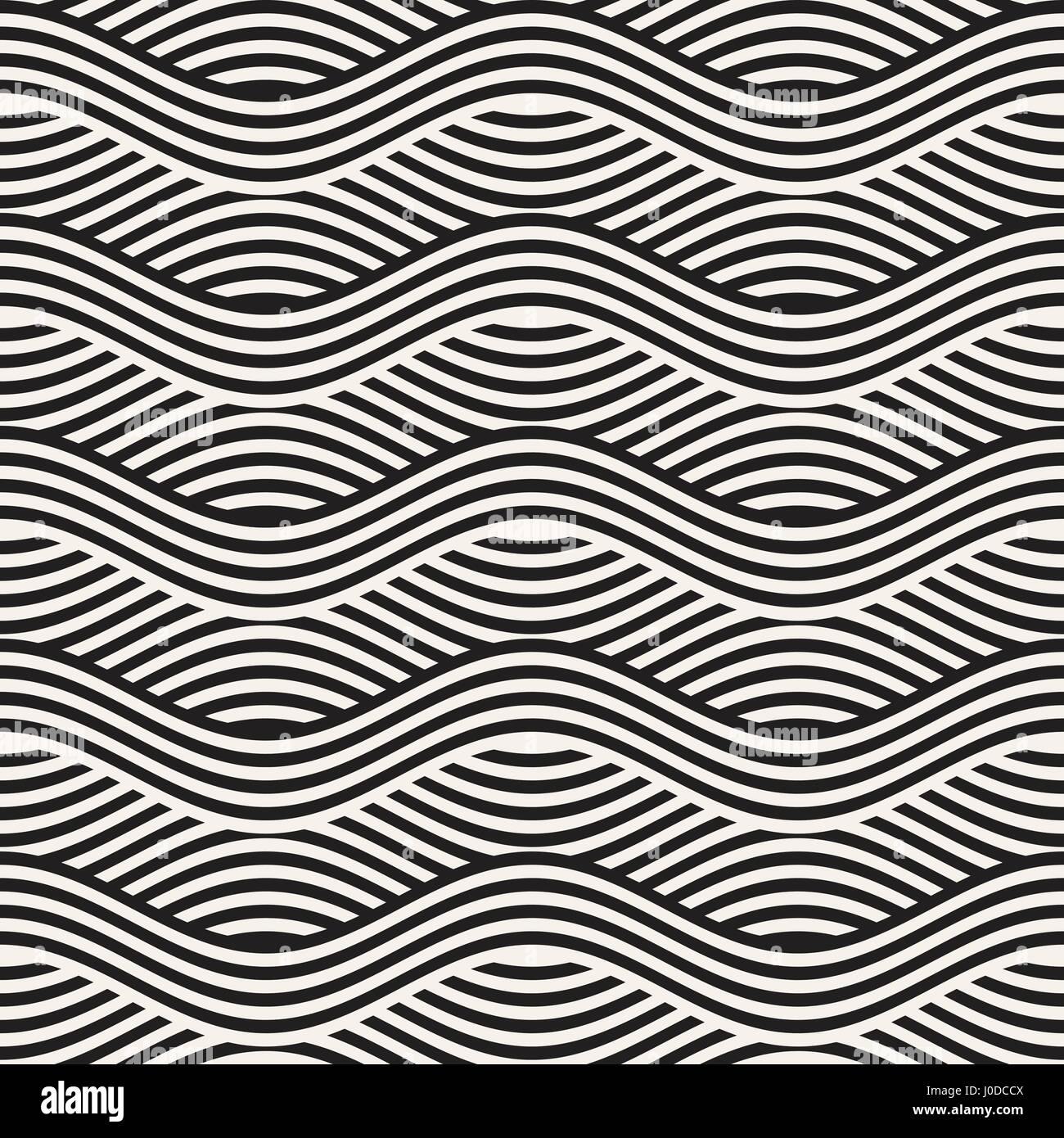Abstract geometric pattern with wavy lines. Interlacing rounded stripes ...