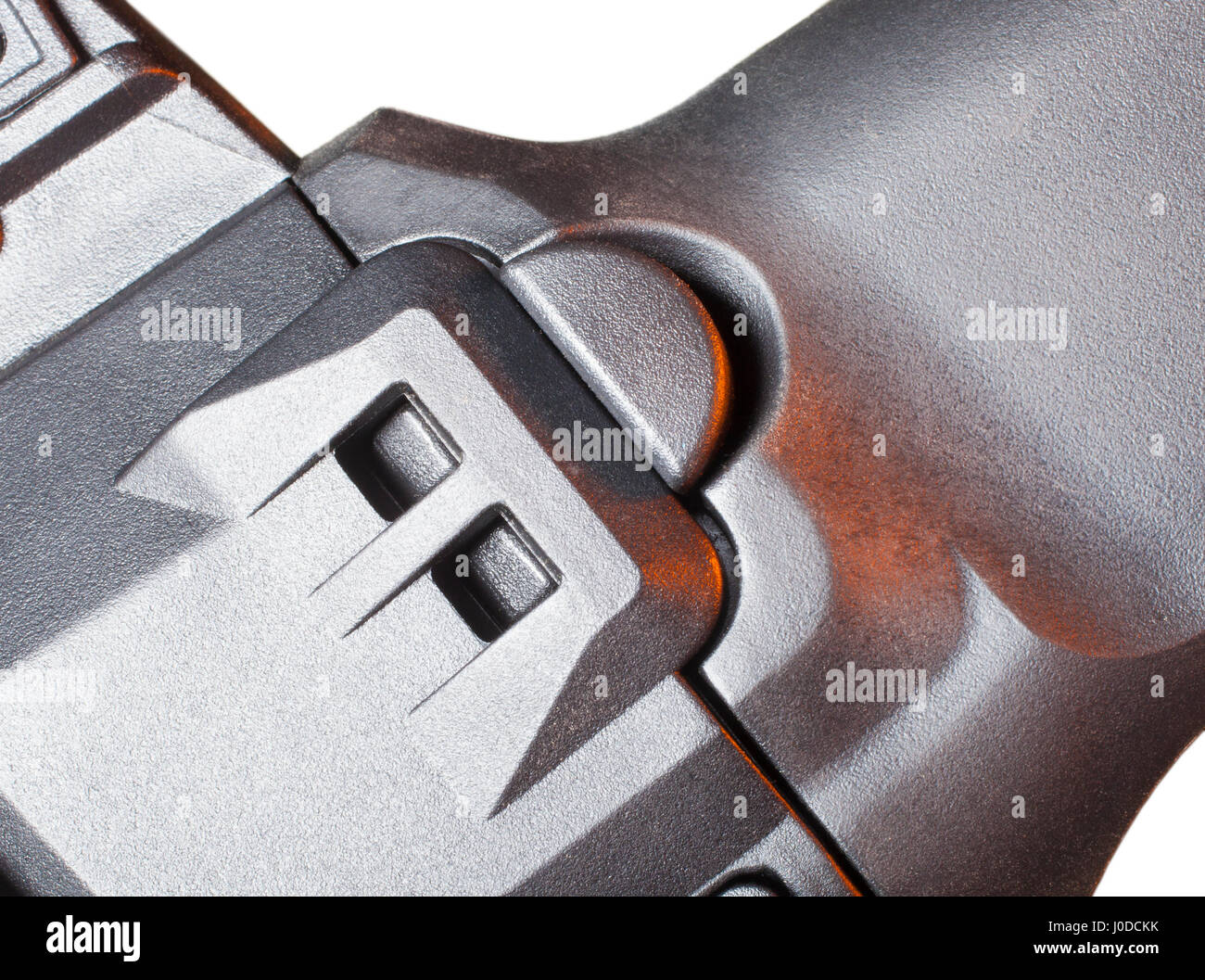 Button that folds the stock on an assault rifle Stock Photo - Alamy