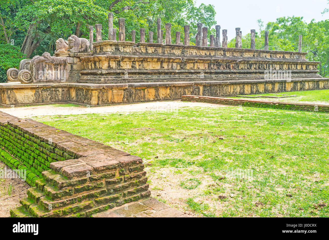 The ruins of the The Palace Complex of King Parakramabahu with ...