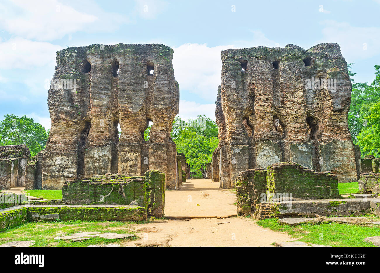 The Royal Palace of King Parakramabahu has preserved brick walls and ...