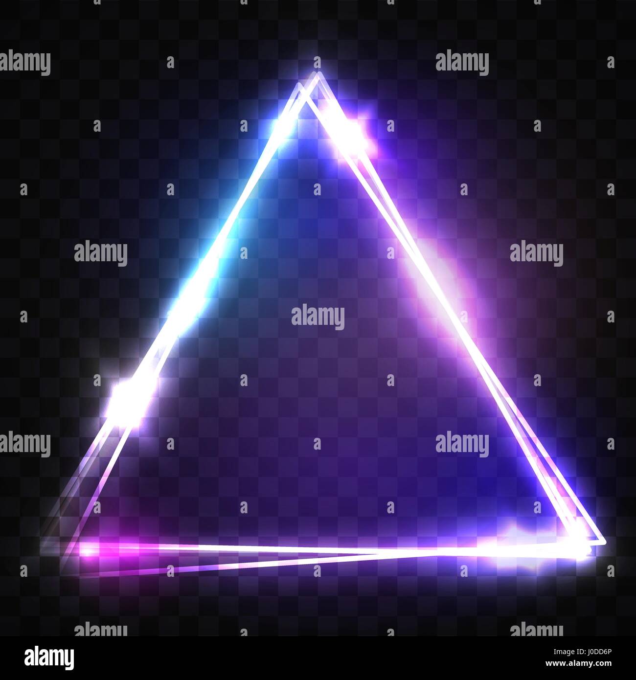 Glowing Triangle on Transparent Background. Electric sign. Transparent ...