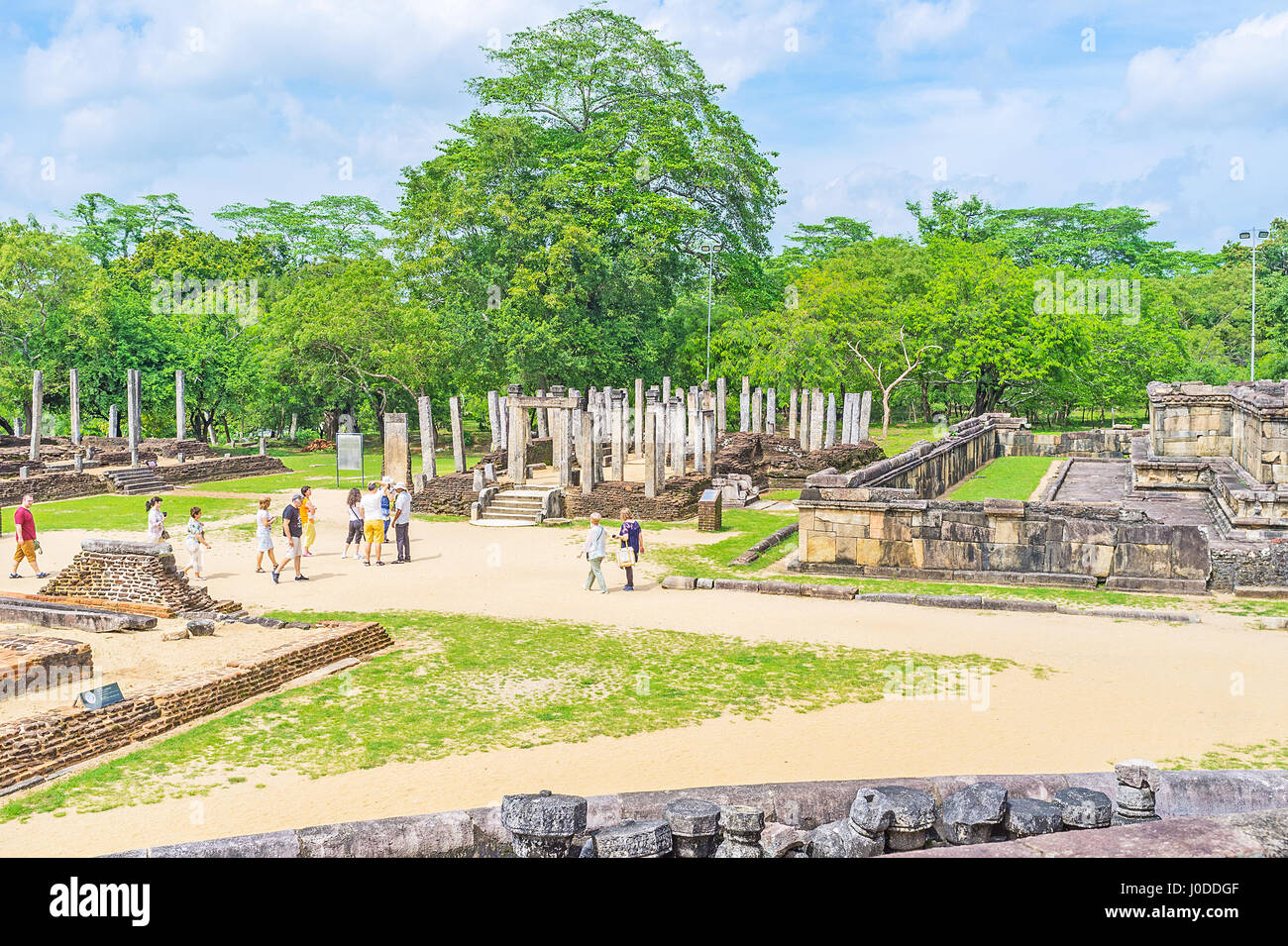 POLONNARUWA, SRI LANKA - NOVEMBER 27, 2016: The pillars of the old ...