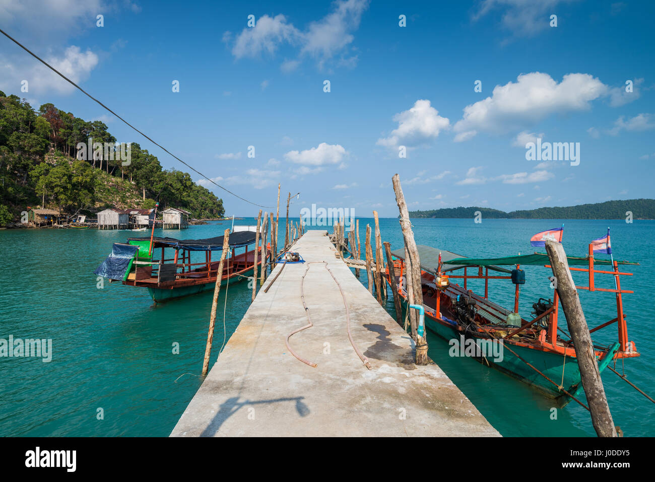 Boats on the Koh Rong Samloem island, Cambodia, Asia Stock Photo - Alamy