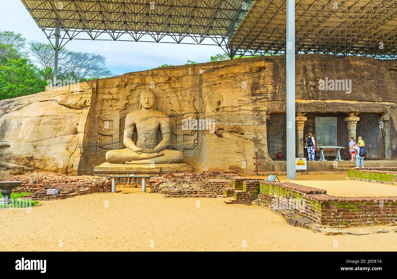 POLONNARUWA, SRI LANKA - NOVEMBER 27, 2016: The Gal Viharaya or the ...