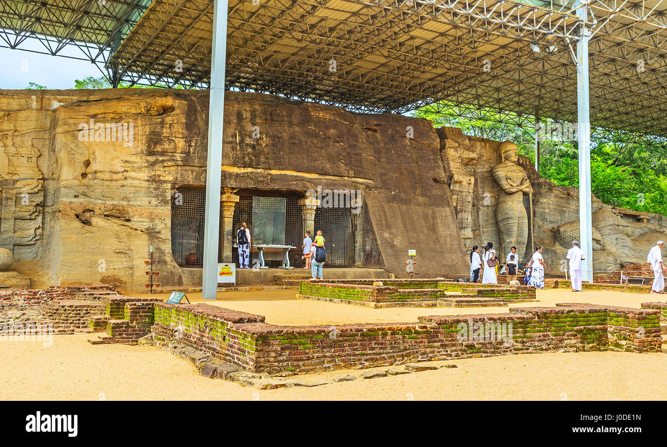 POLONNARUWA, SRI LANKA - NOVEMBER 27, 2016: Archaeological site of Gal ...