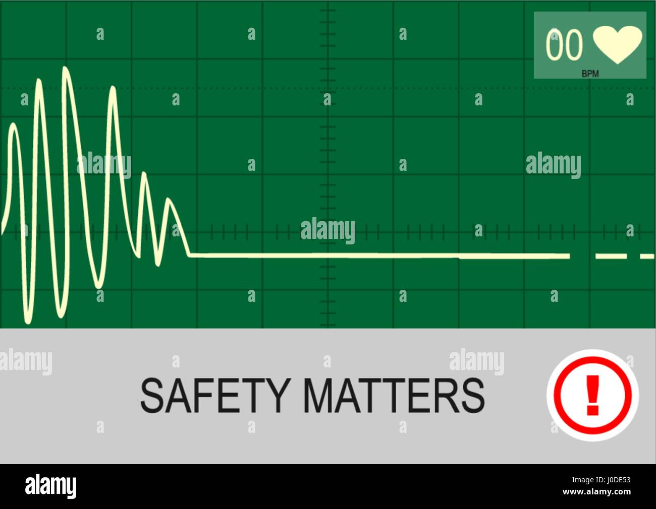 Safety matters. Illustration with cardiogram background. Flat vector ...
