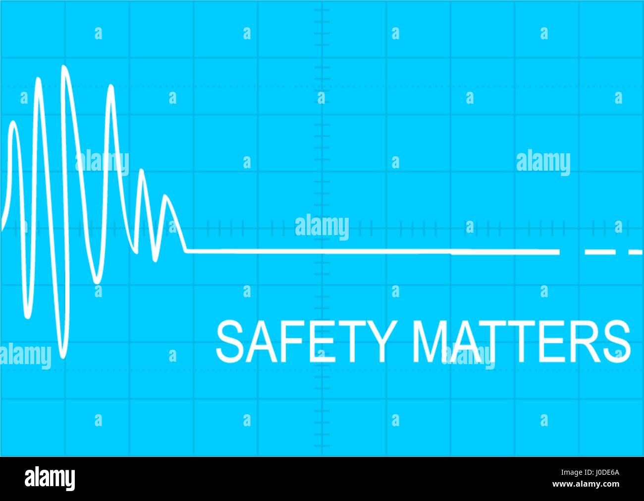 Safety matters. Illustration with cardiogram background. Flat vector Stock Vector Image & Art ...