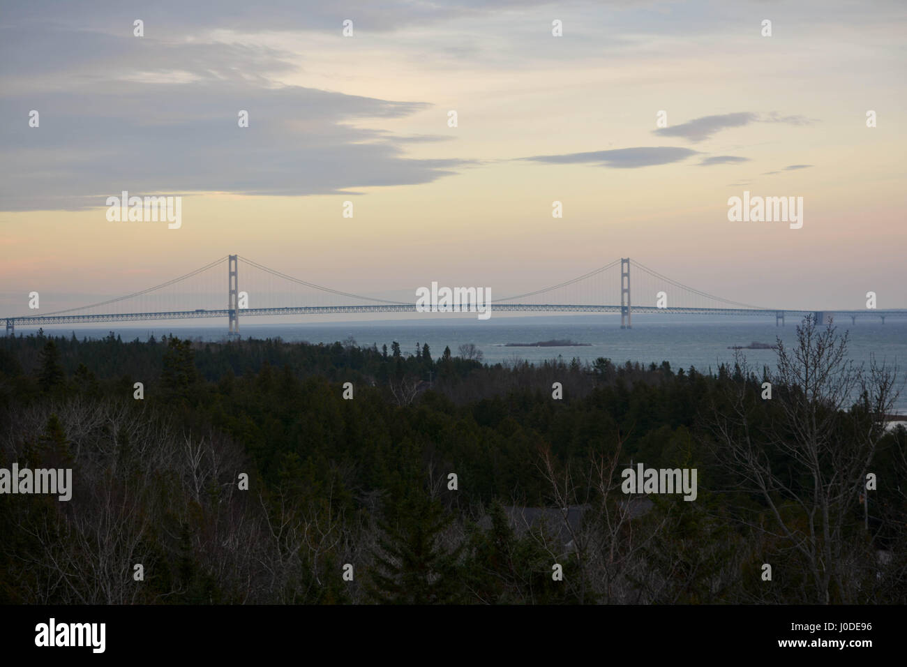 Mackinaw bridge taken from Michigan's upper peninsula Stock Photo - Alamy