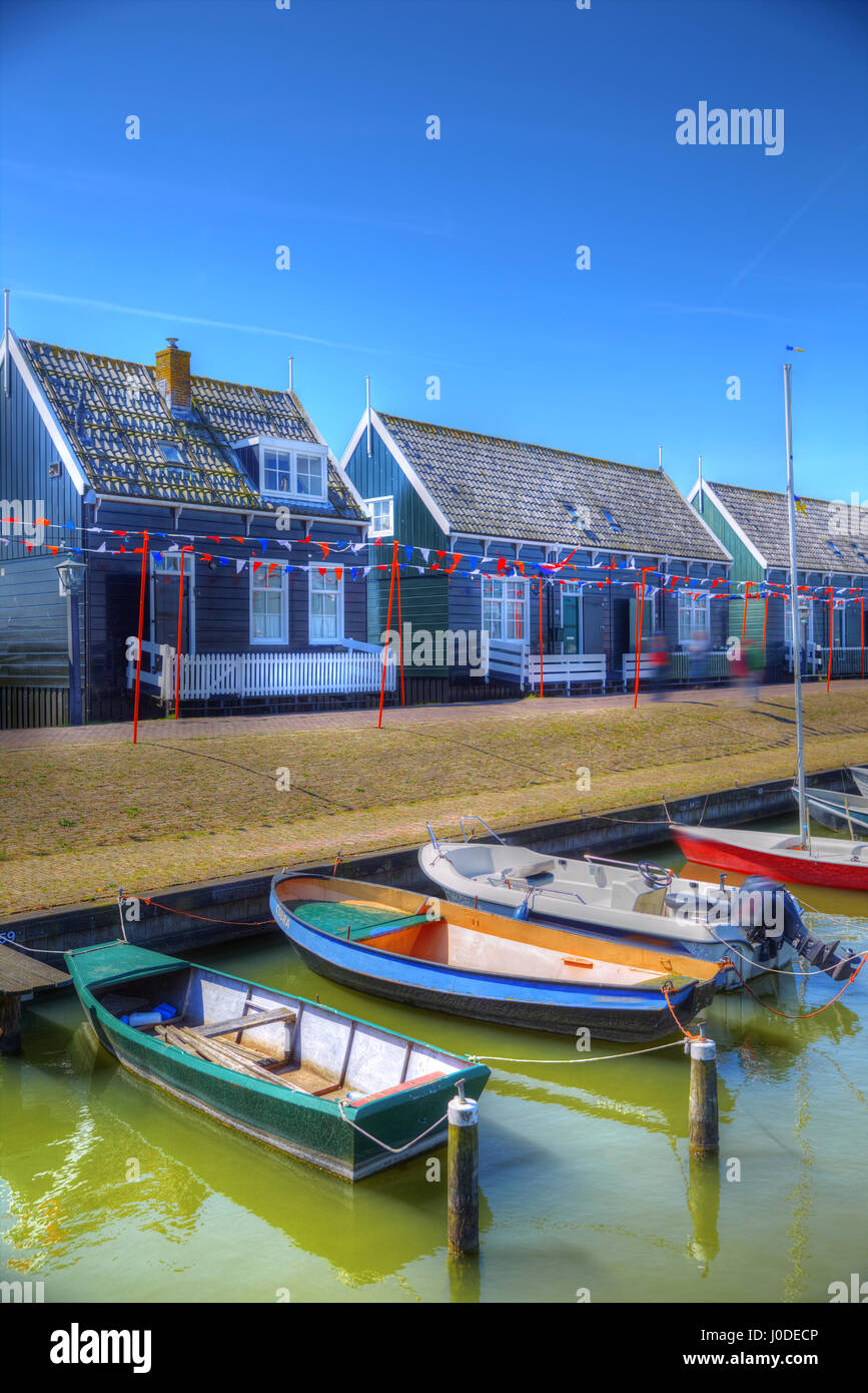 Traditional houses in Holland town Volendam, Netherlands Stock Photo ...
