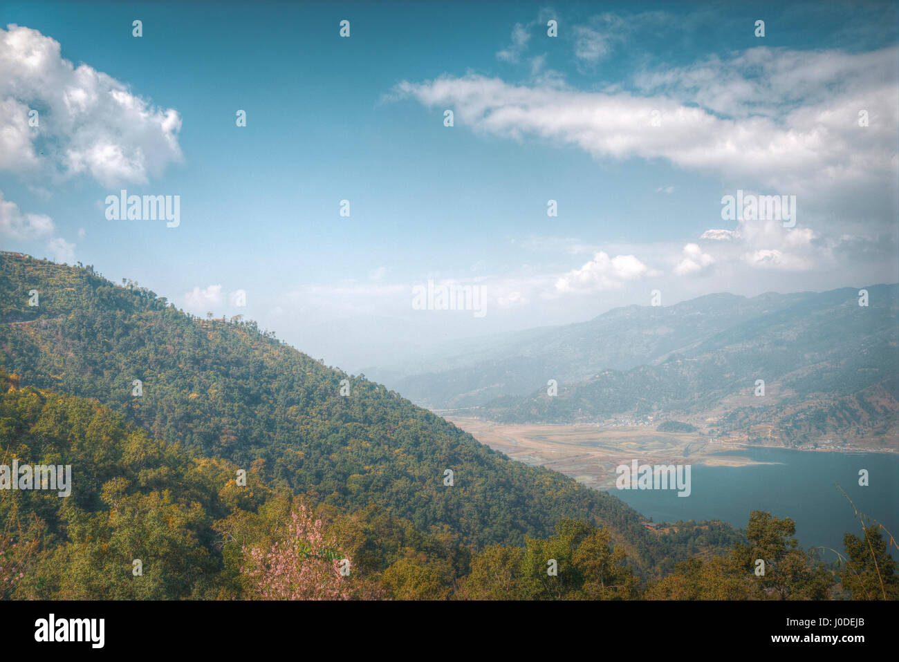 fields and mountains around Pokhara. Himalayas. Nepal Stock Photo - Alamy