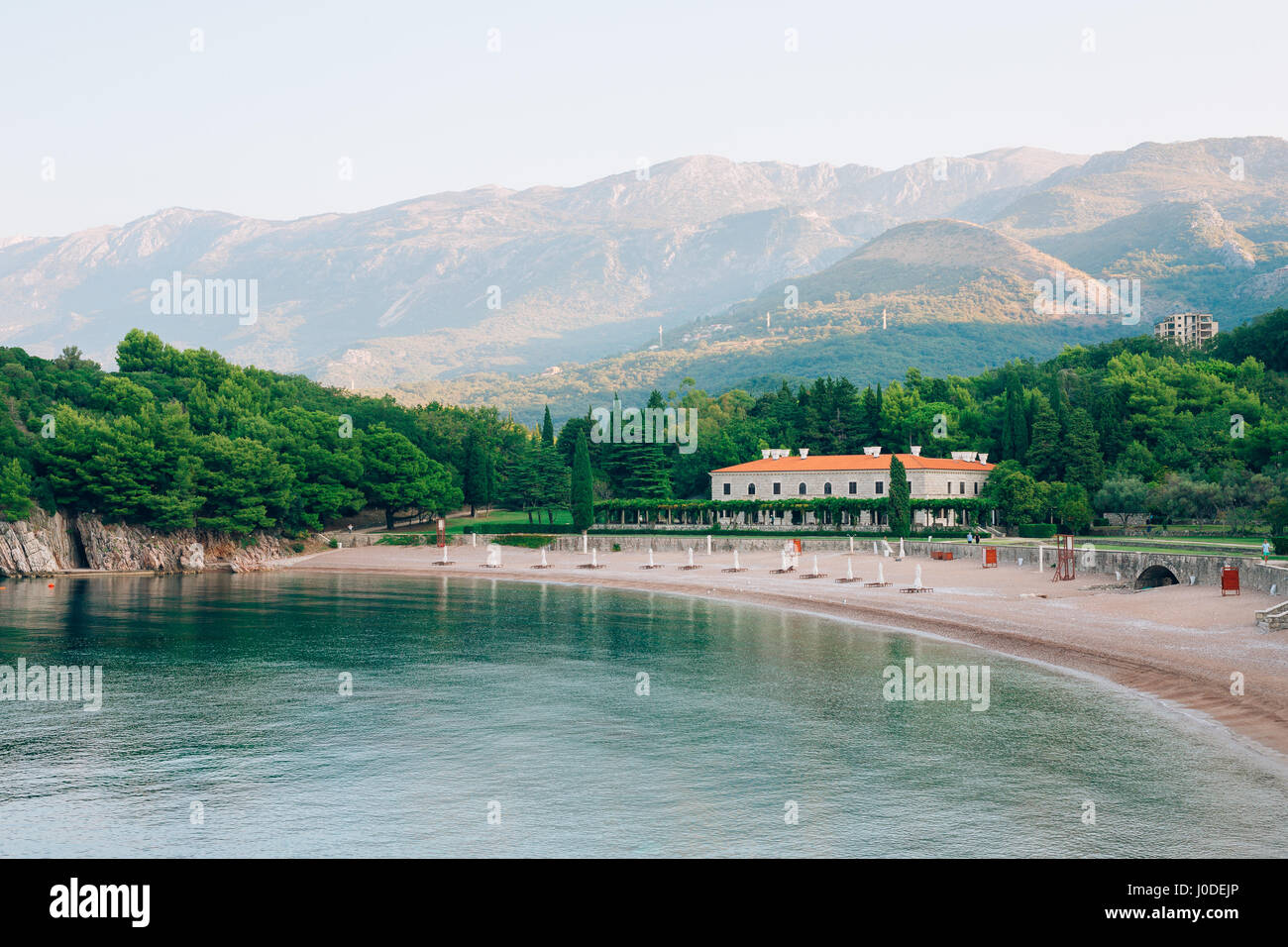 The park Milocer, Villa, beach Queen. Near the island of Sveti Stefan ...