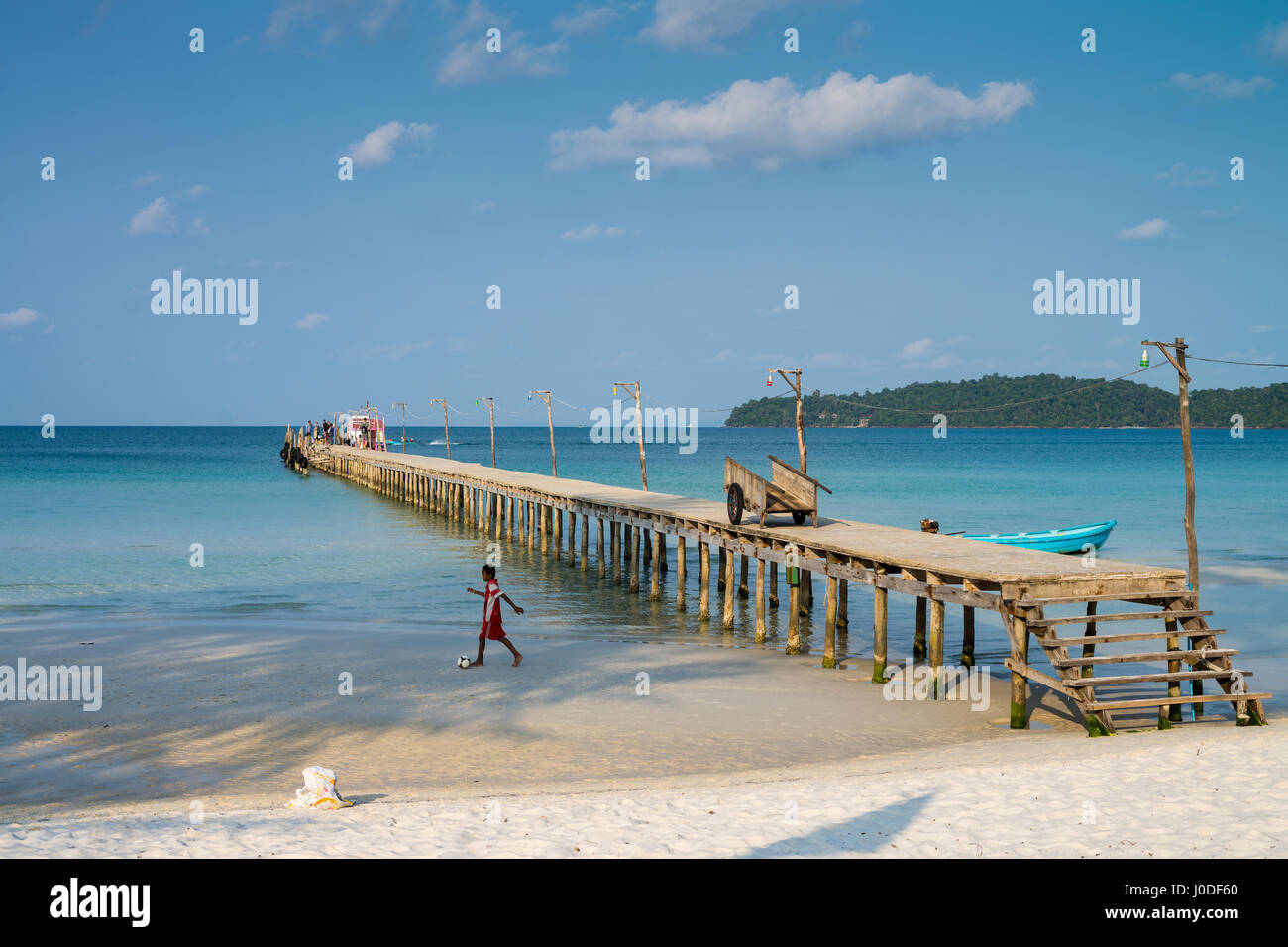 Pier on the Koh Rong Sanloem Island, Cambodia, Asia Stock Photo - Alamy