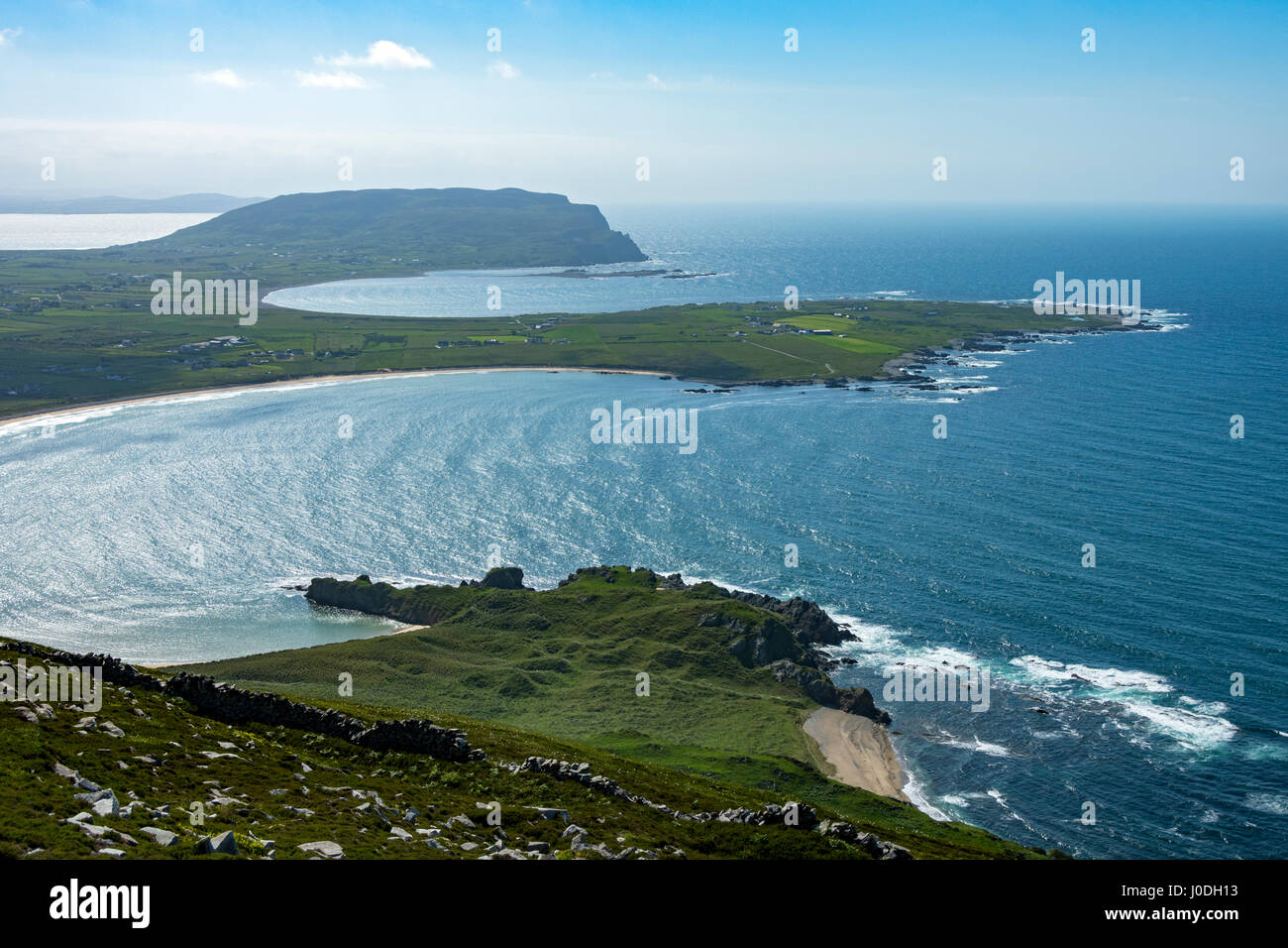 Dunaff Head and Tullagh Point over Tullagh Bay, from Binnion hill ...