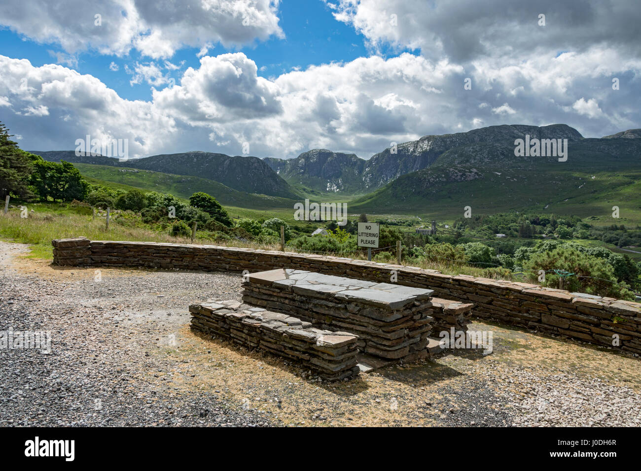 The Poisoned Glen and the Slieve Snaght range from a picnic area on the ...