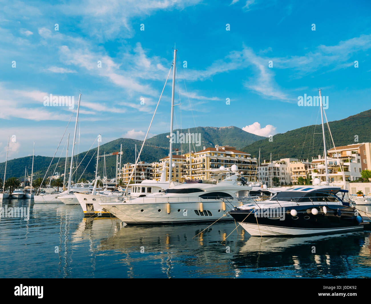 Yacht Porto Montenegro. Elite area of Tivat Stock Photo - Alamy