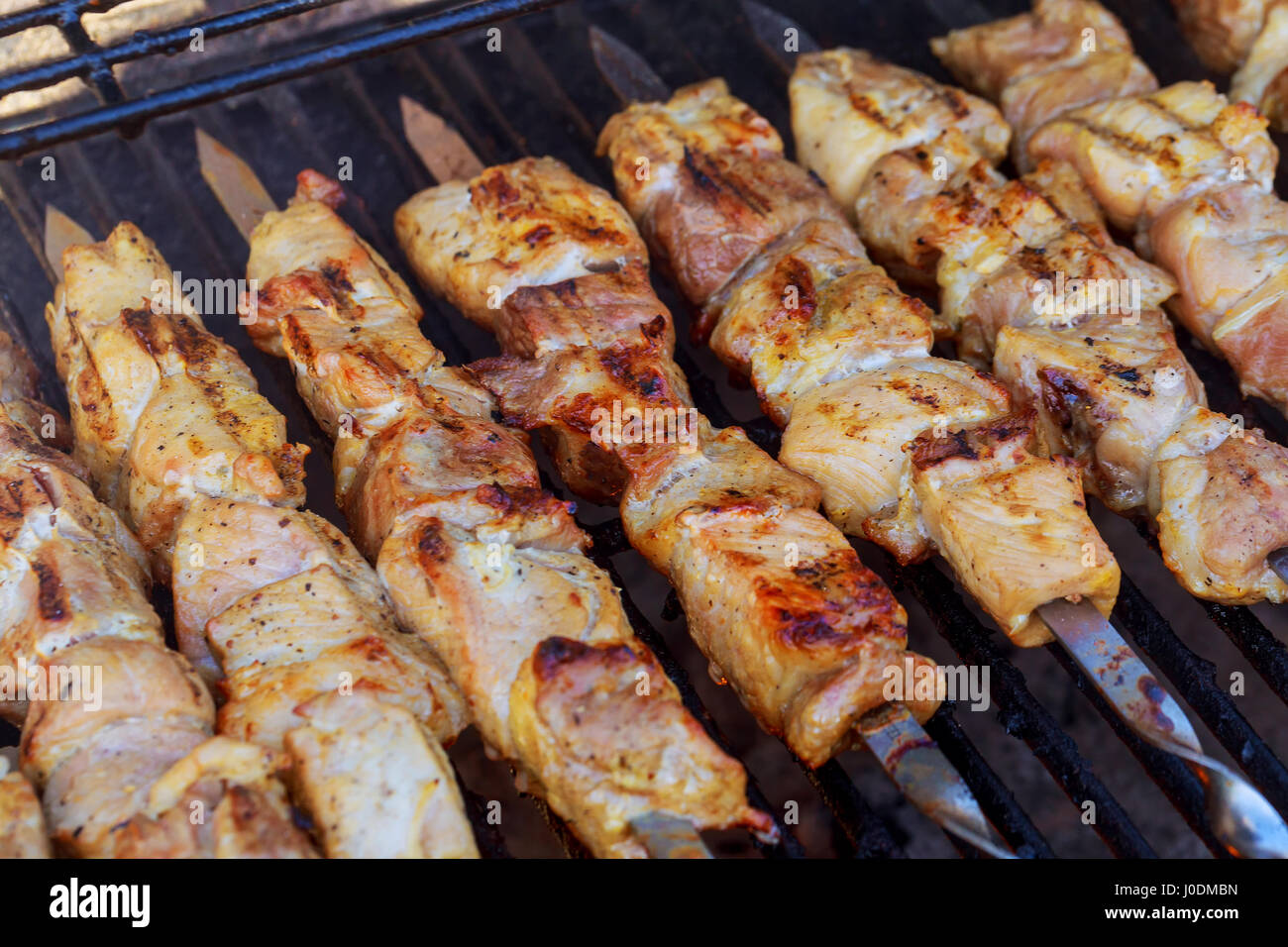 Pork Barbeque Stick Uncooked Filipino style pork barbecue Stock Photo ...