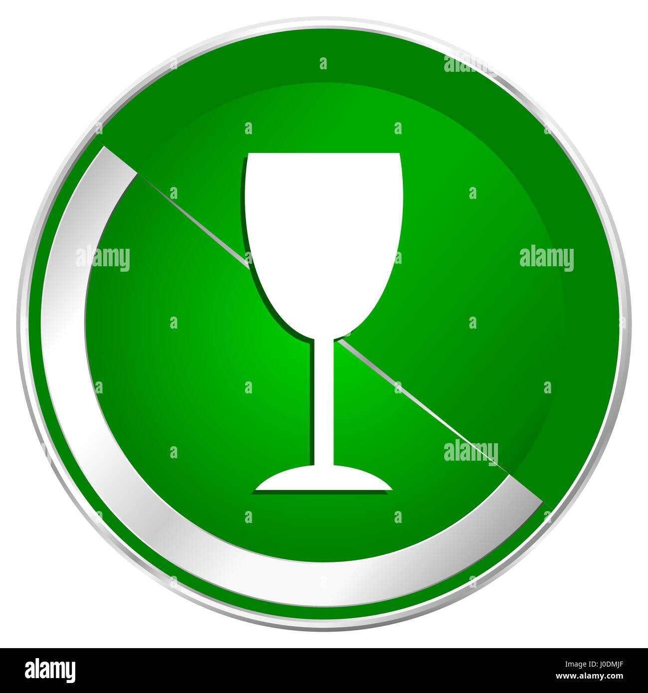 Alcohol silver metallic border green web icon for mobile apps and ...