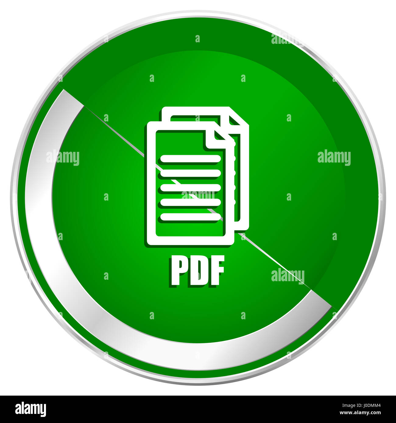 Pdf silver metallic border green web icon for mobile apps and internet ...