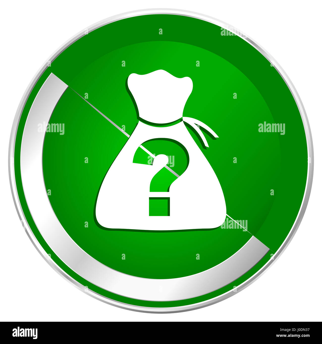 Riddle silver metallic border green web icon for mobile apps and ...