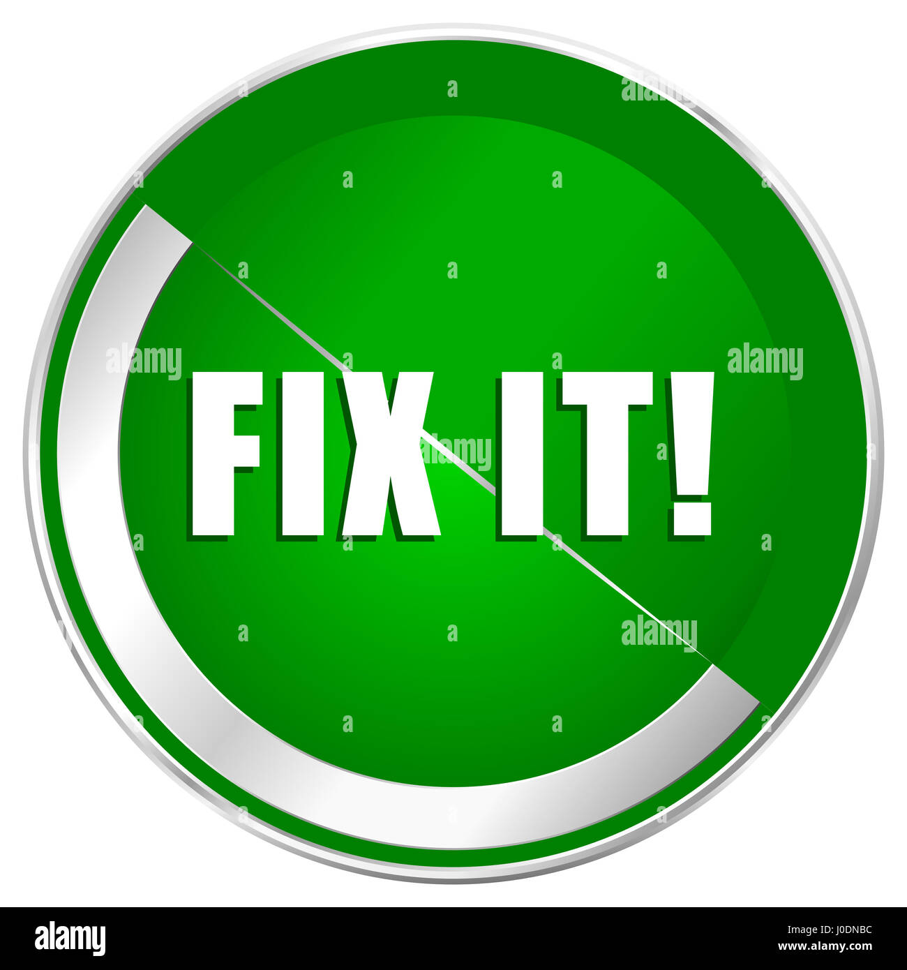 Fix it silver metallic border green web icon for mobile apps and ...