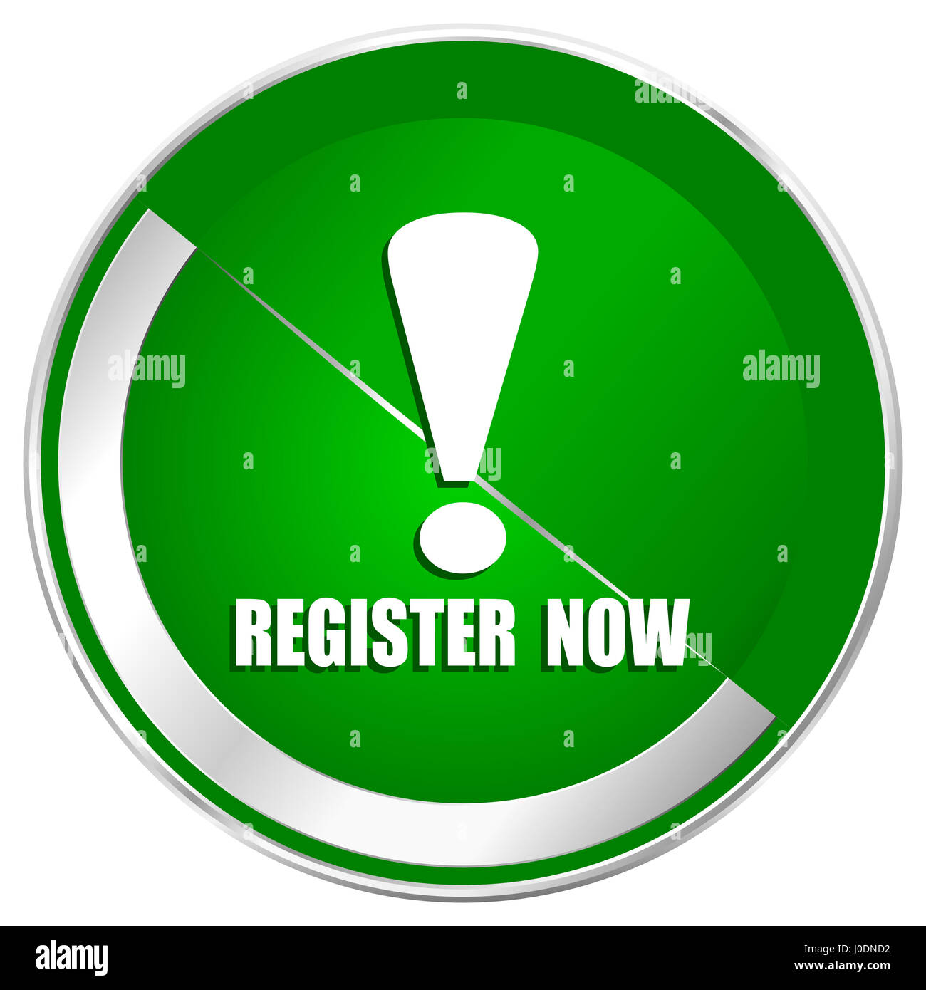 Register now silver metallic border green web icon for mobile apps and ...