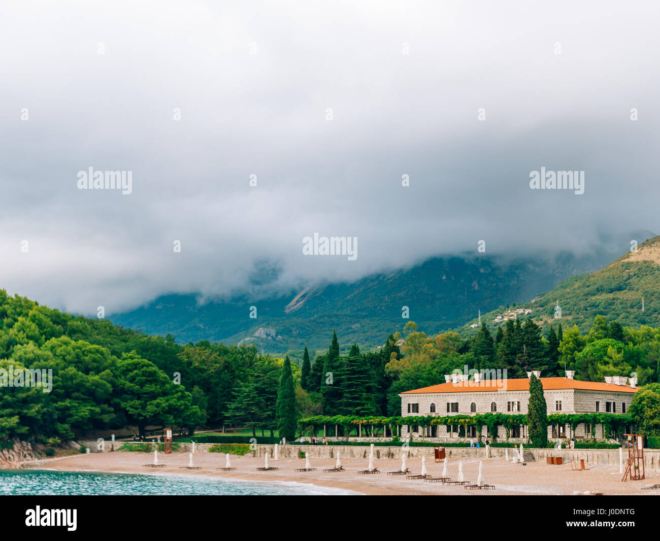 The park Milocer, Villa, beach Queen. Near the island of Sveti Stefan ...