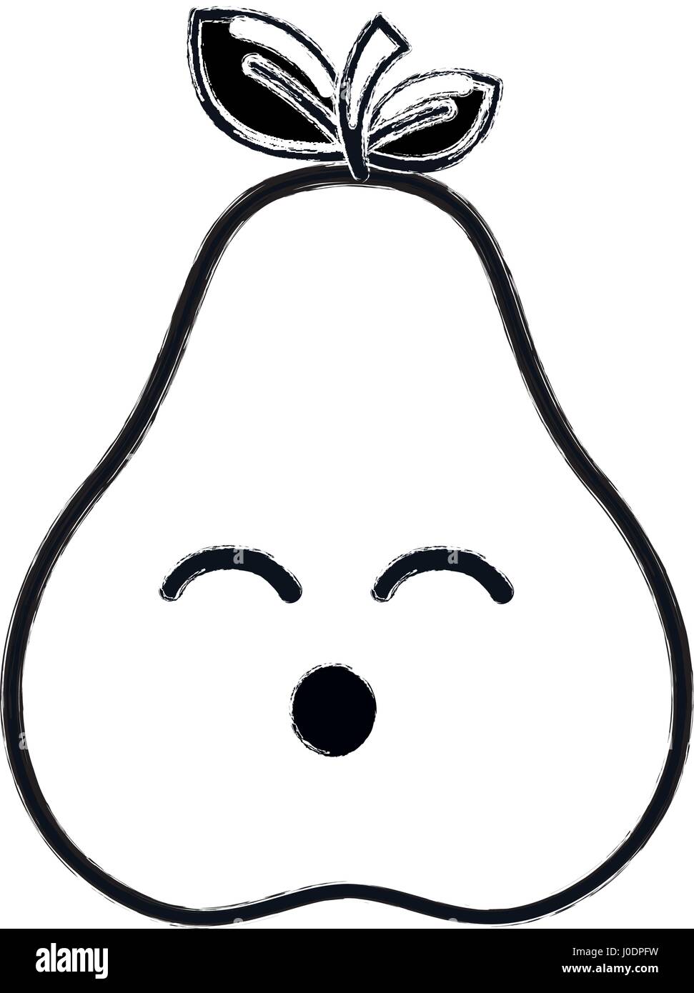 contour kawaii cute happy pear fruit Stock Vector Image & Art - Alamy