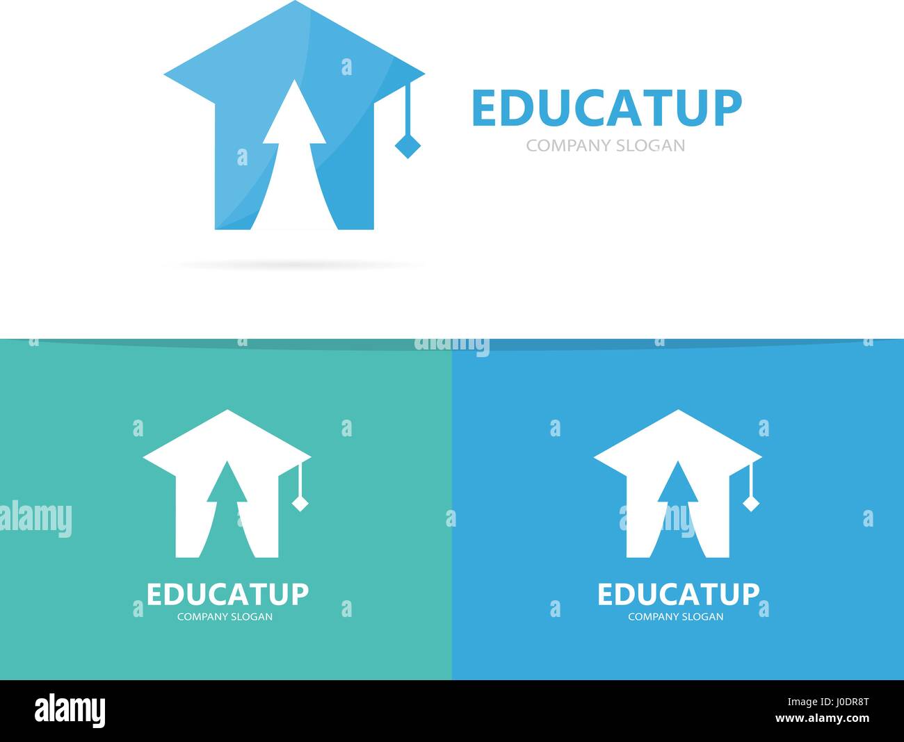 Vector of graduate hat and arrow up logo combination. Study and growth ...
