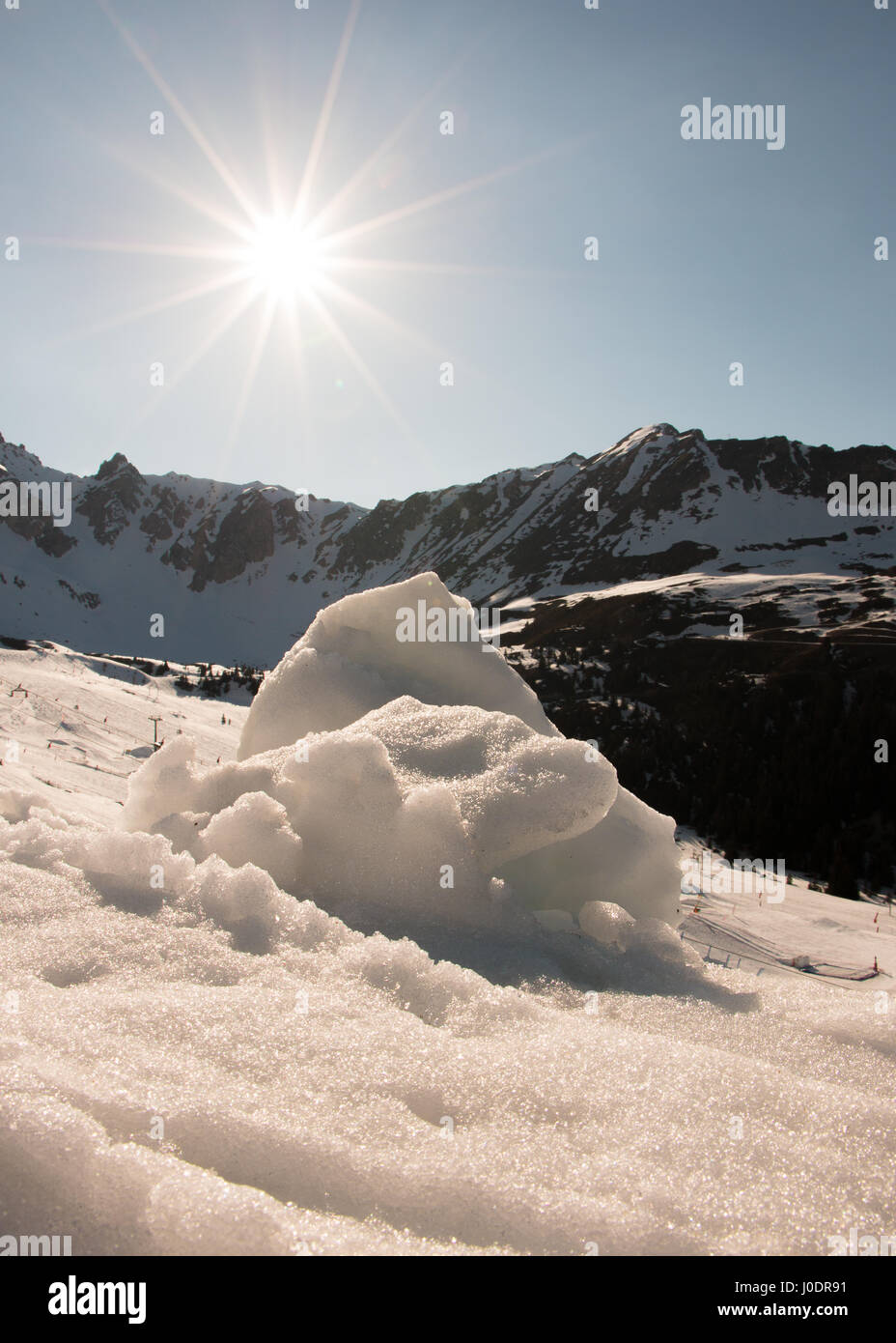 Spring Snow Sun Mountains Sunshine Clear Sky Springtime Sunset ...