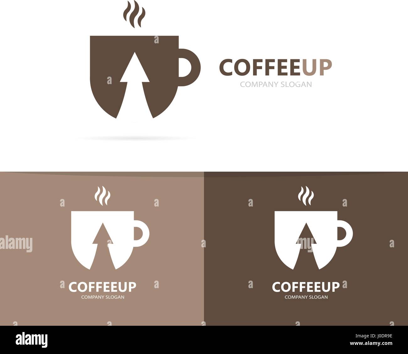 Vector of coffee and arrow up logo combination. Drink and growth symbol ...