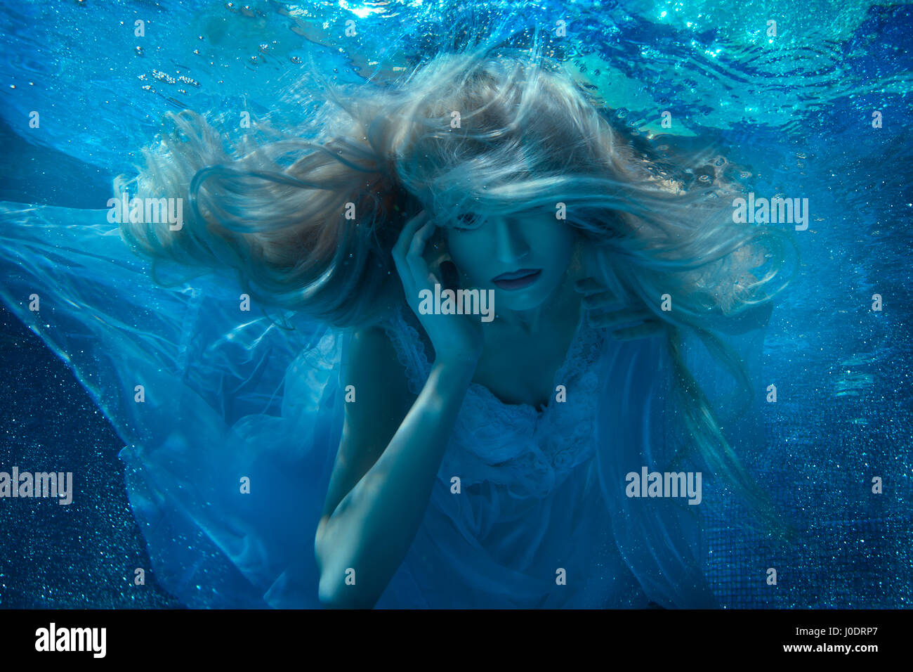 Blonde woman water splash hi-res stock photography and images - Alamy