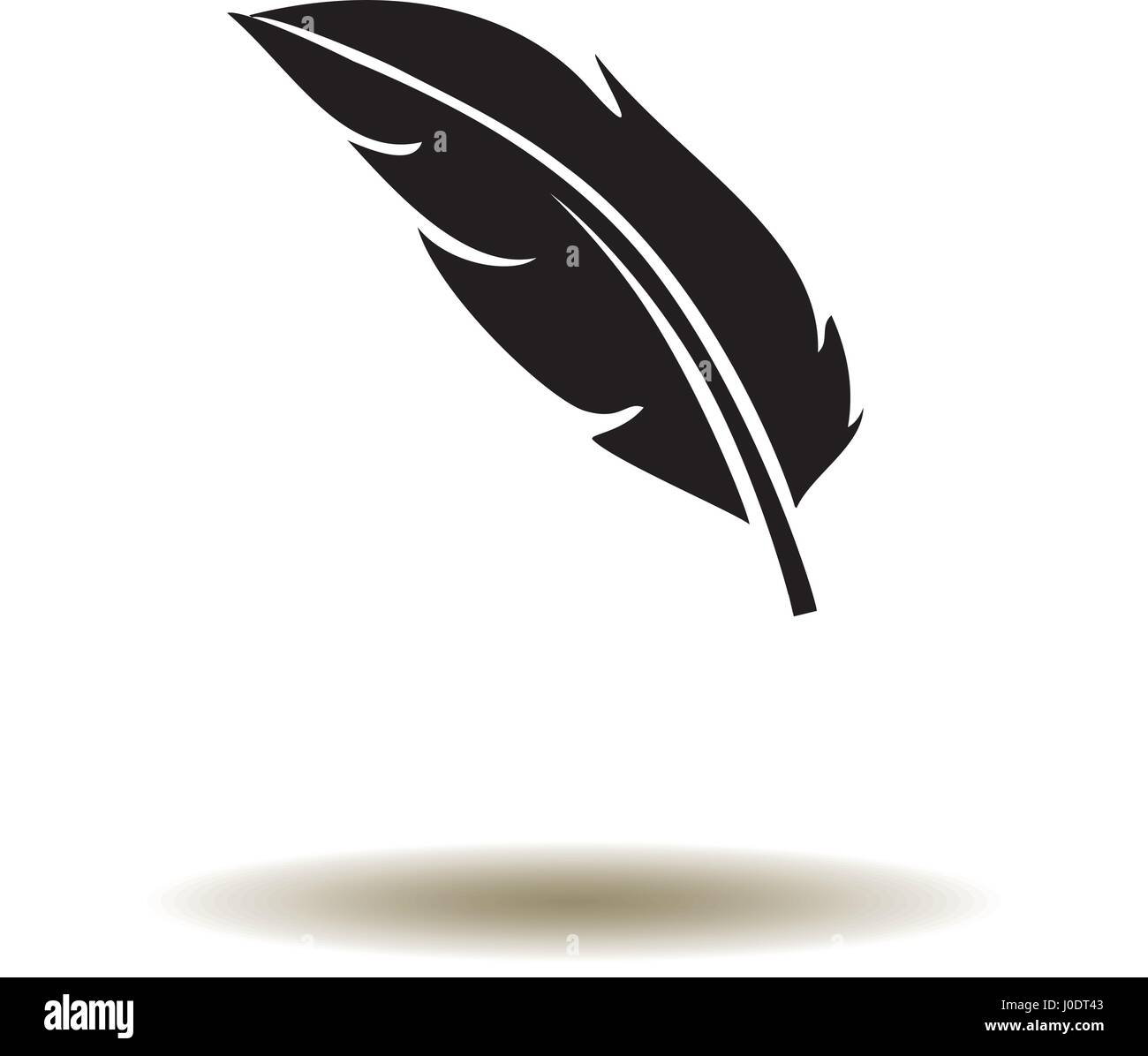 vector illustration of a feather icon isolated on white background ...