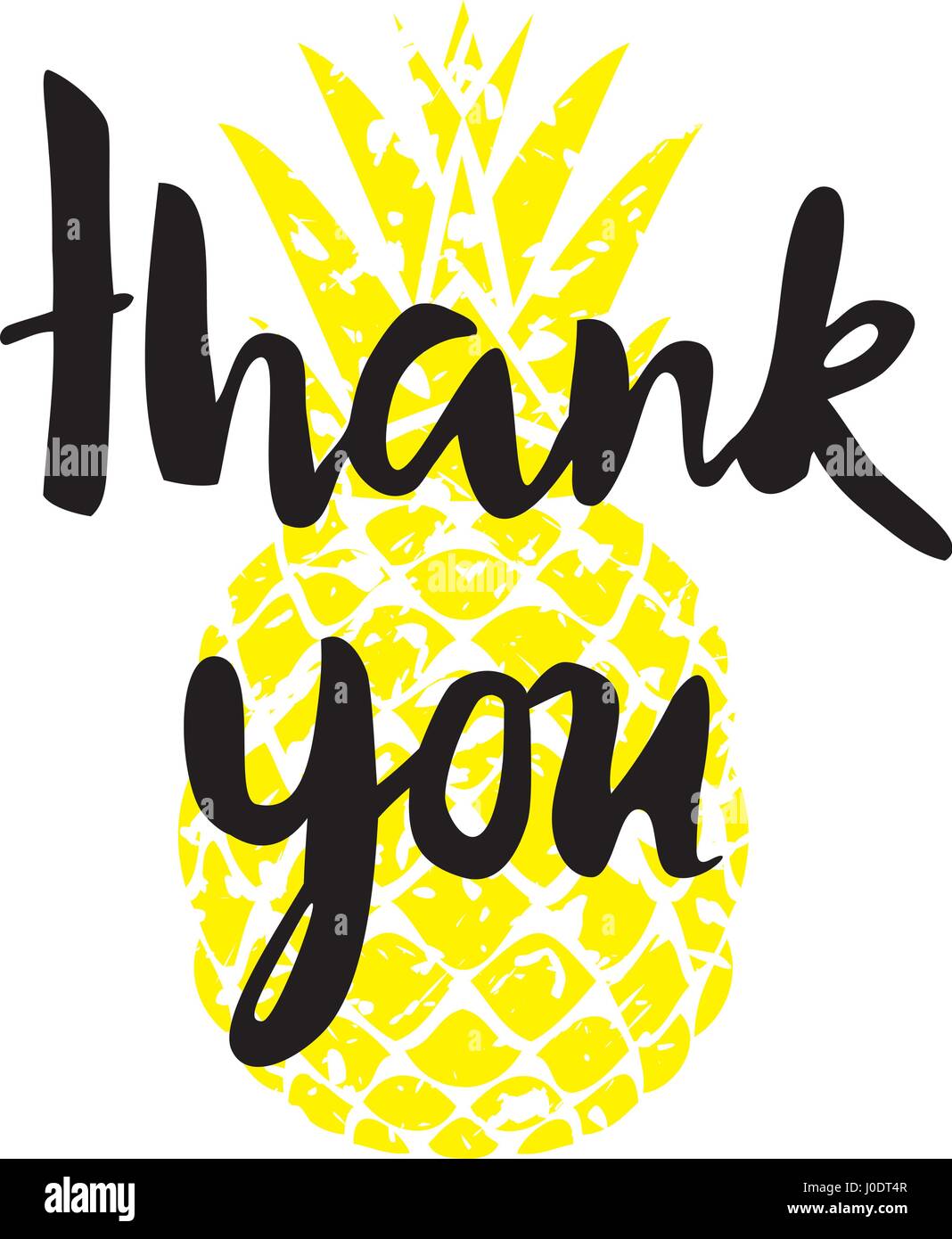 vector illustration of thank you card with pineapple Stock Vector Image ...