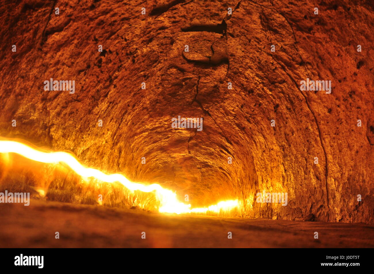 time lapse flashlights create lightning streaks through lava tube caves ...