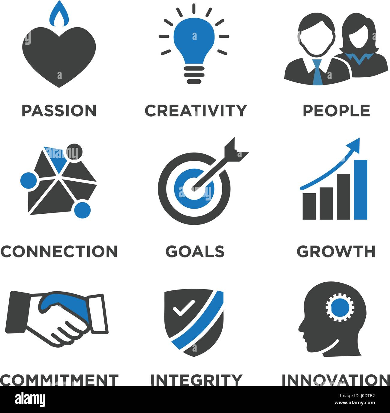 Company Core Values Solid Icons for Websites or Infographics Stock ...