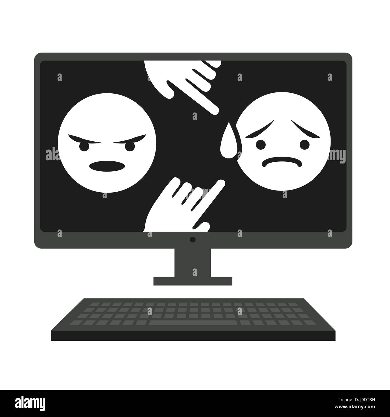 Cyber Bullying Graphic with Victim and Troll Stock Vector Image & Art ...
