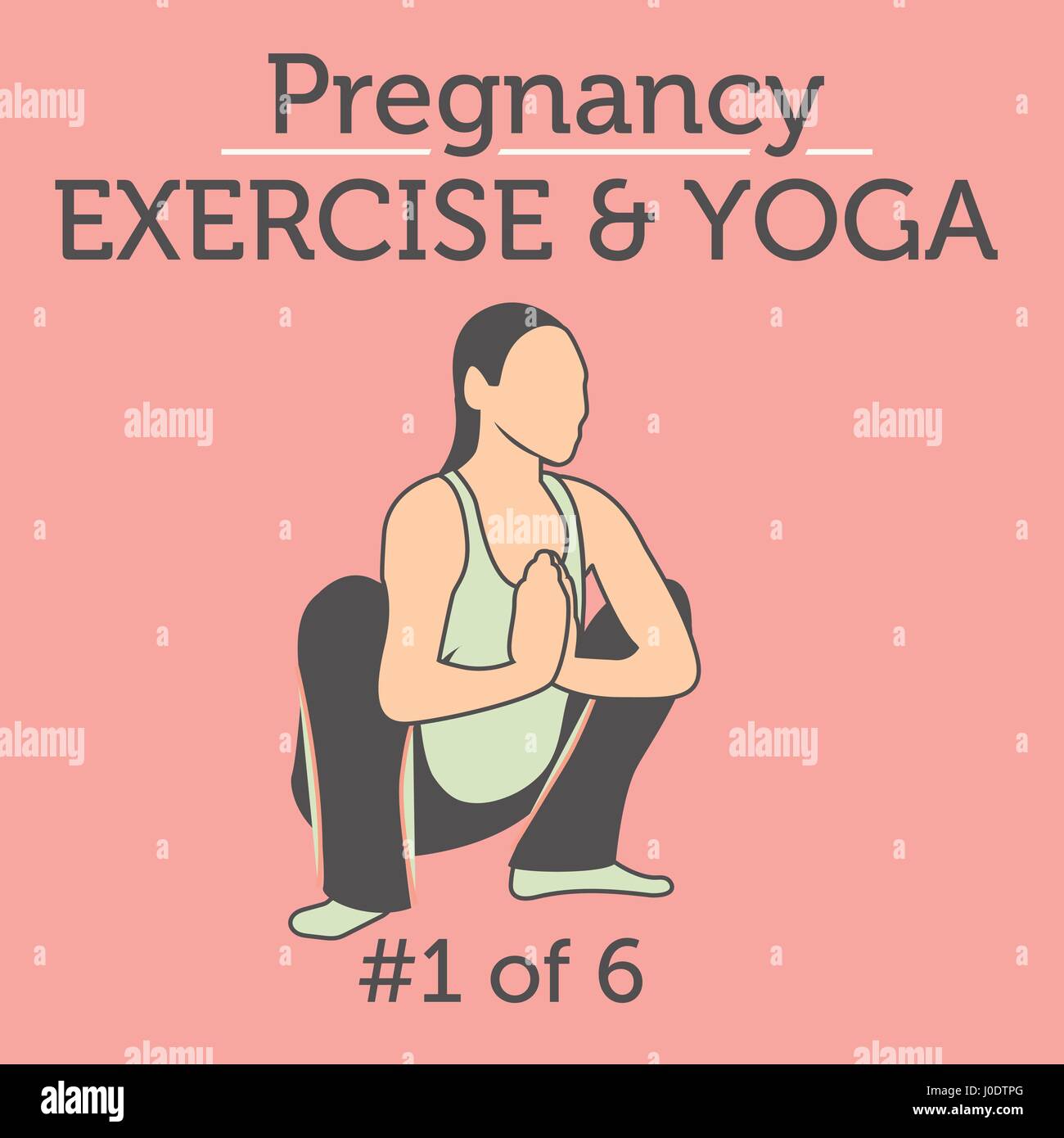 Pregnant Woman Exercising, Stretching, Bending, Doing Yoga Icons Stock ...