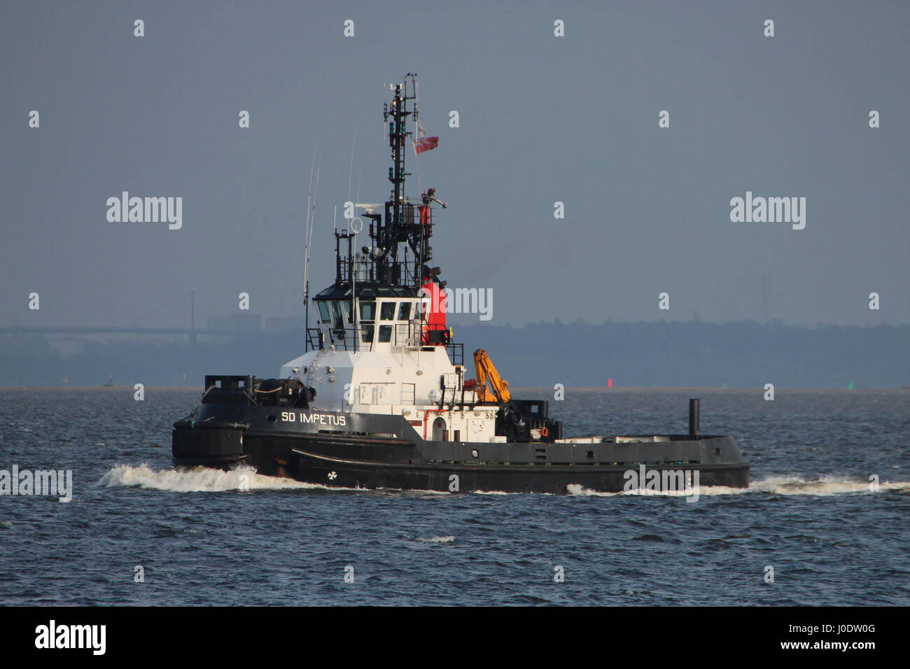 SD Impetus, an Impulse-class tug operated by Serco Marine Services, passing Greenock during the ...