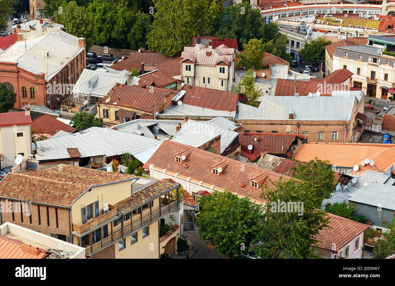 Top view of roof of houses Old city Tbilisi, Georgia Stock Photo - Alamy