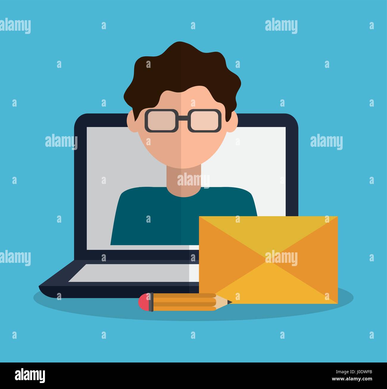 computer with instant messaging related icons image Stock Vector Image ...