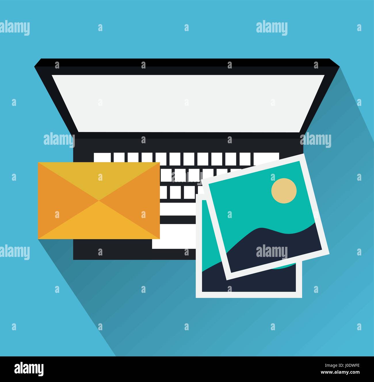 computer with instant messaging related icons image Stock Vector Image ...