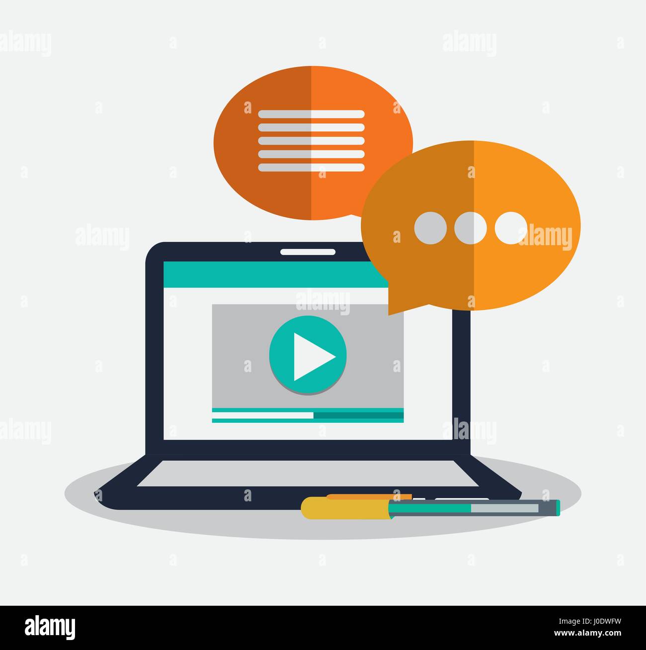 computer with instant messaging related icons image Stock Vector Image ...