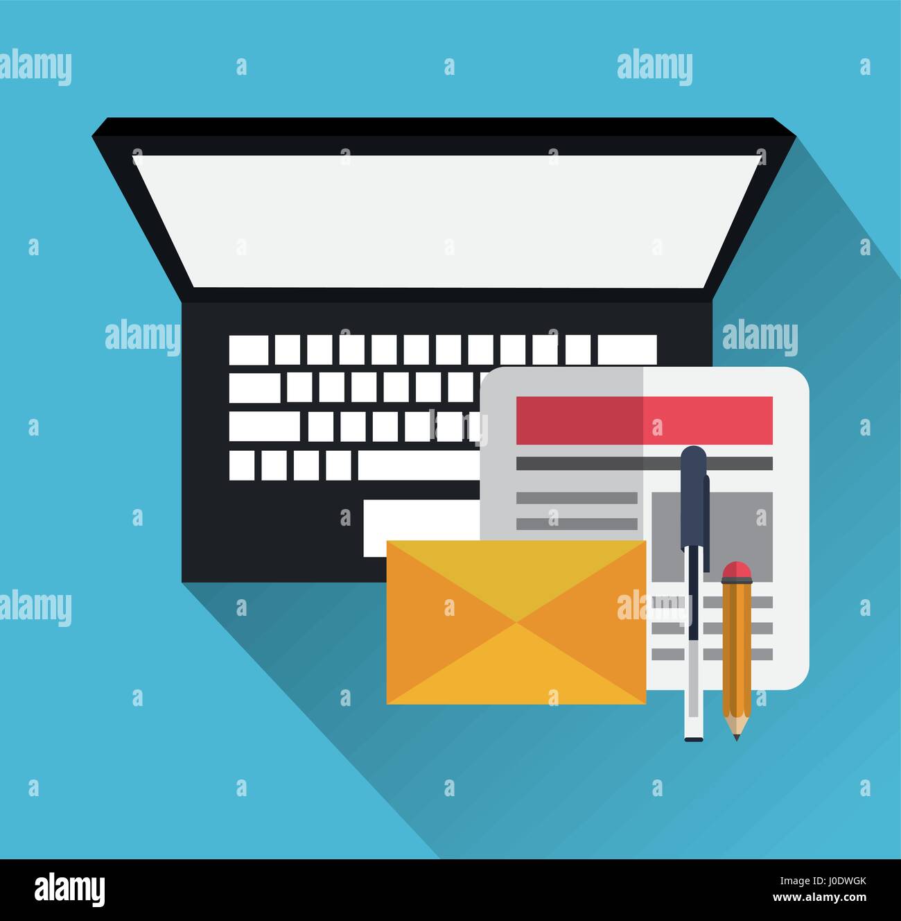 computer with instant messaging related icons image Stock Vector Image ...